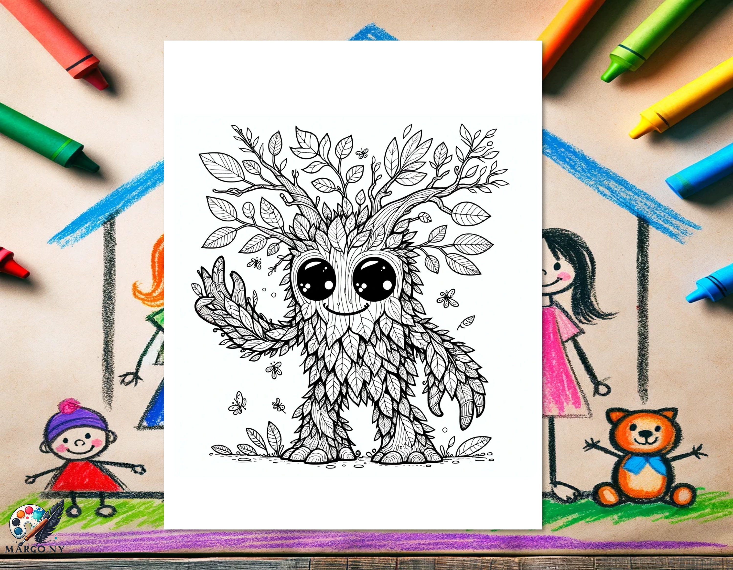 6 Charming Friendly Monsters Coloring Pages, Easy-to-color Designs That ...