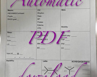 The BEST ICU Report Sheet - Etsy
