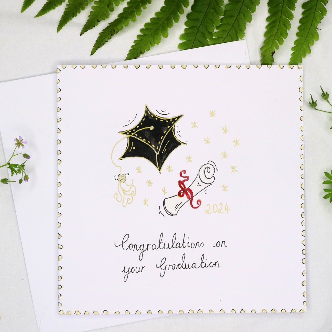Hand-painted Graduation Card, Graduation Congratulations Card ...