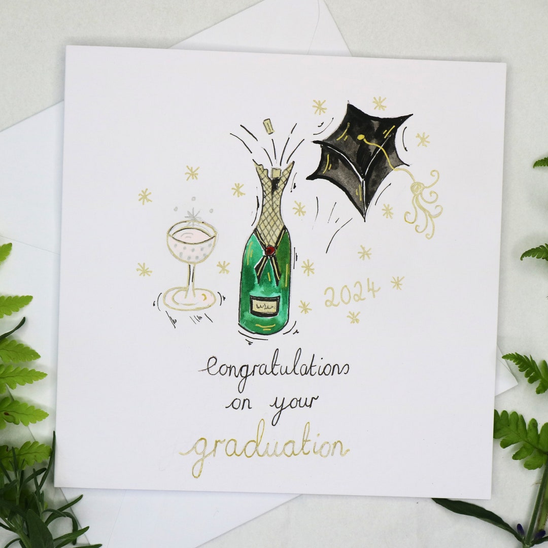 Hand-painted Graduation Card, Graduation Congratulations Card ...
