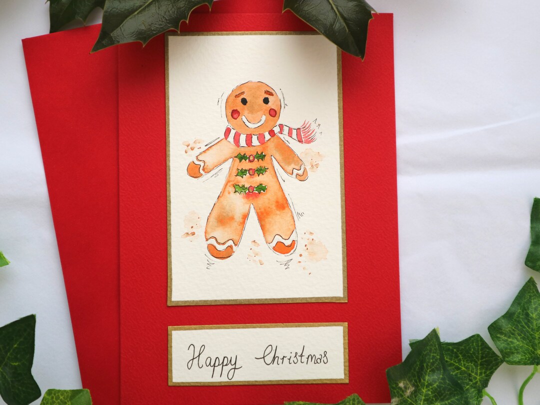Gingerbread Man Card/ Gingerbread Man Christmas Card/ Son - Etsy UK