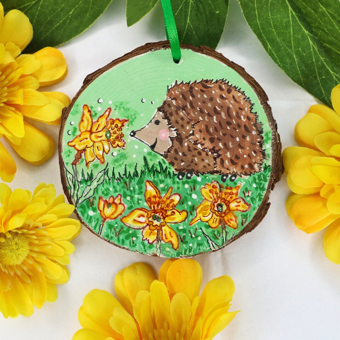 Hedgehog Hand-painted Decoration, Hedgehog Ornament, Hedgehog Decor ...