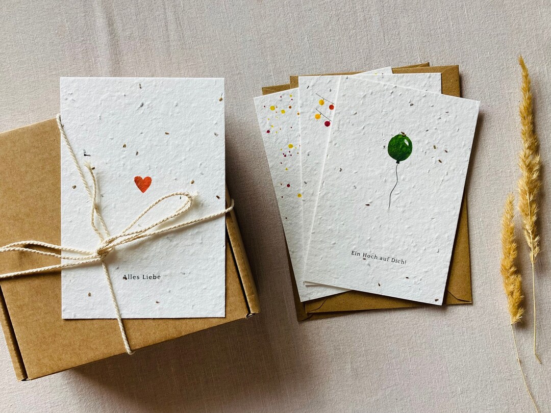 Plantable Card Set | Birthday Cards | Seed Card | Minimalist ...