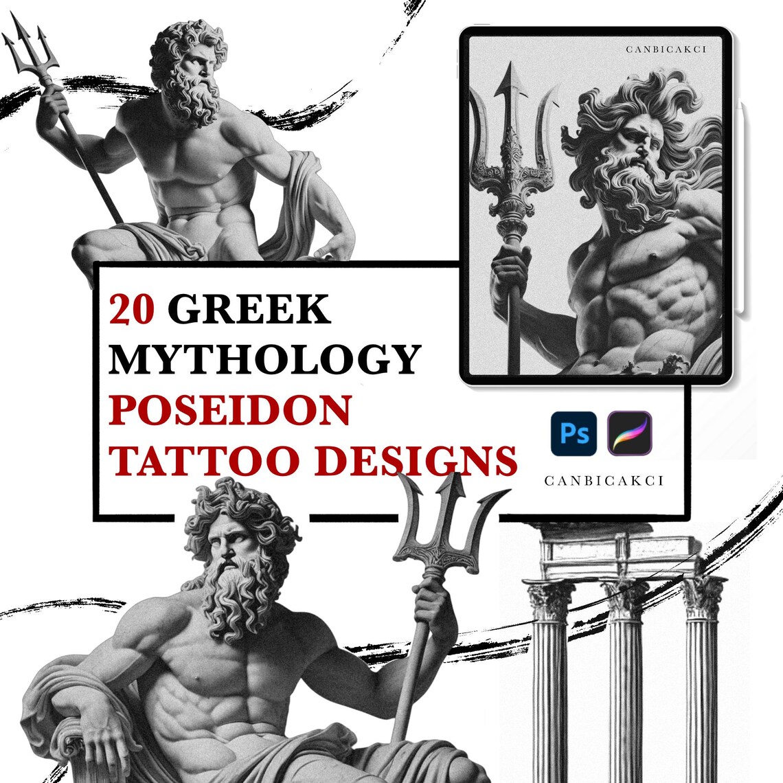 Greek Mythology Tattoo Design, Poseidon Tattoo Design, Poseidon ...