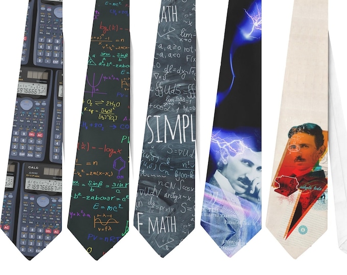 Mathematics Teacher Cream Necktie, Math Teacher Tie, Physics Teacher ...