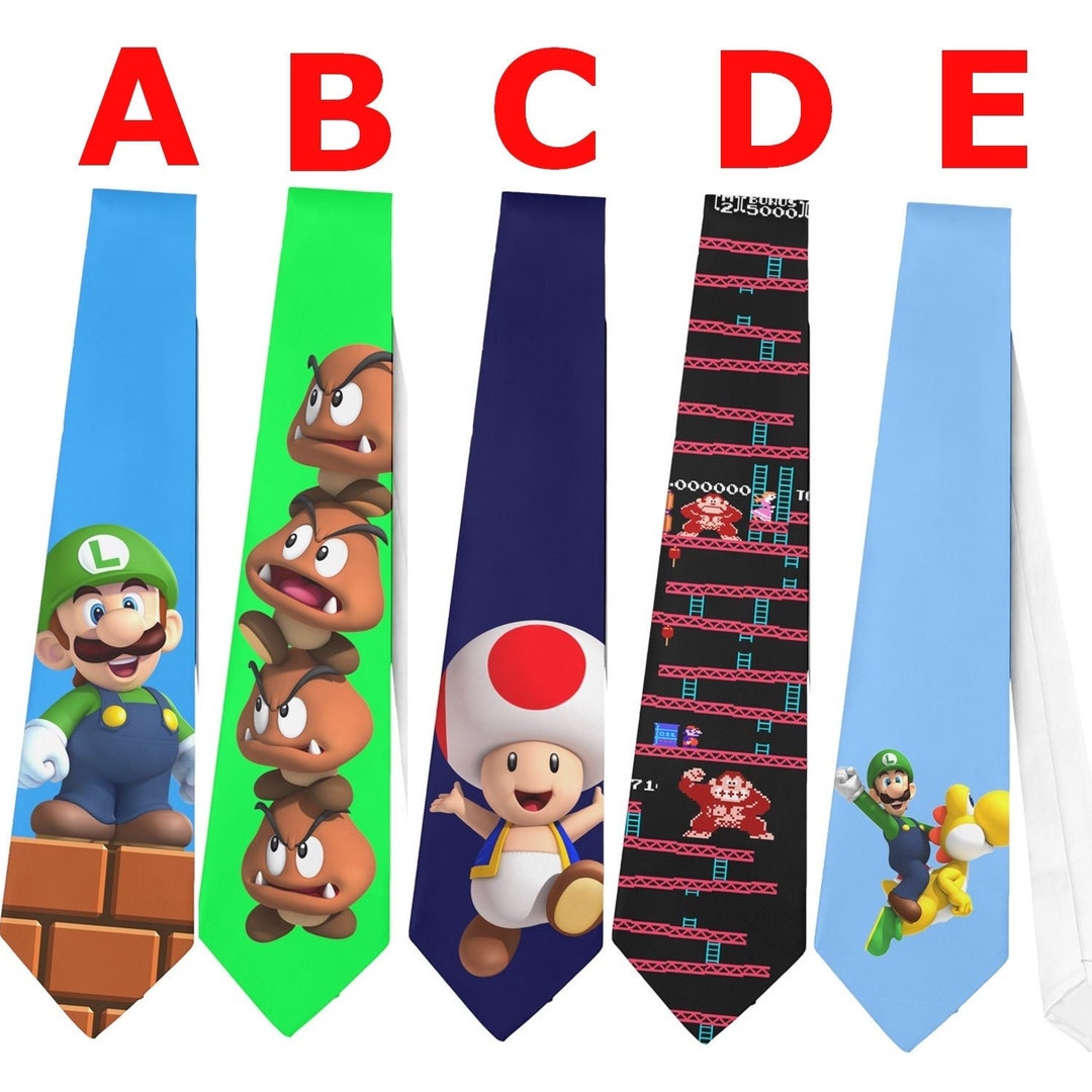 Necktie Mario Toad Goomba Yoshi Luigi Donkey Kong DK Retro Halloween ...