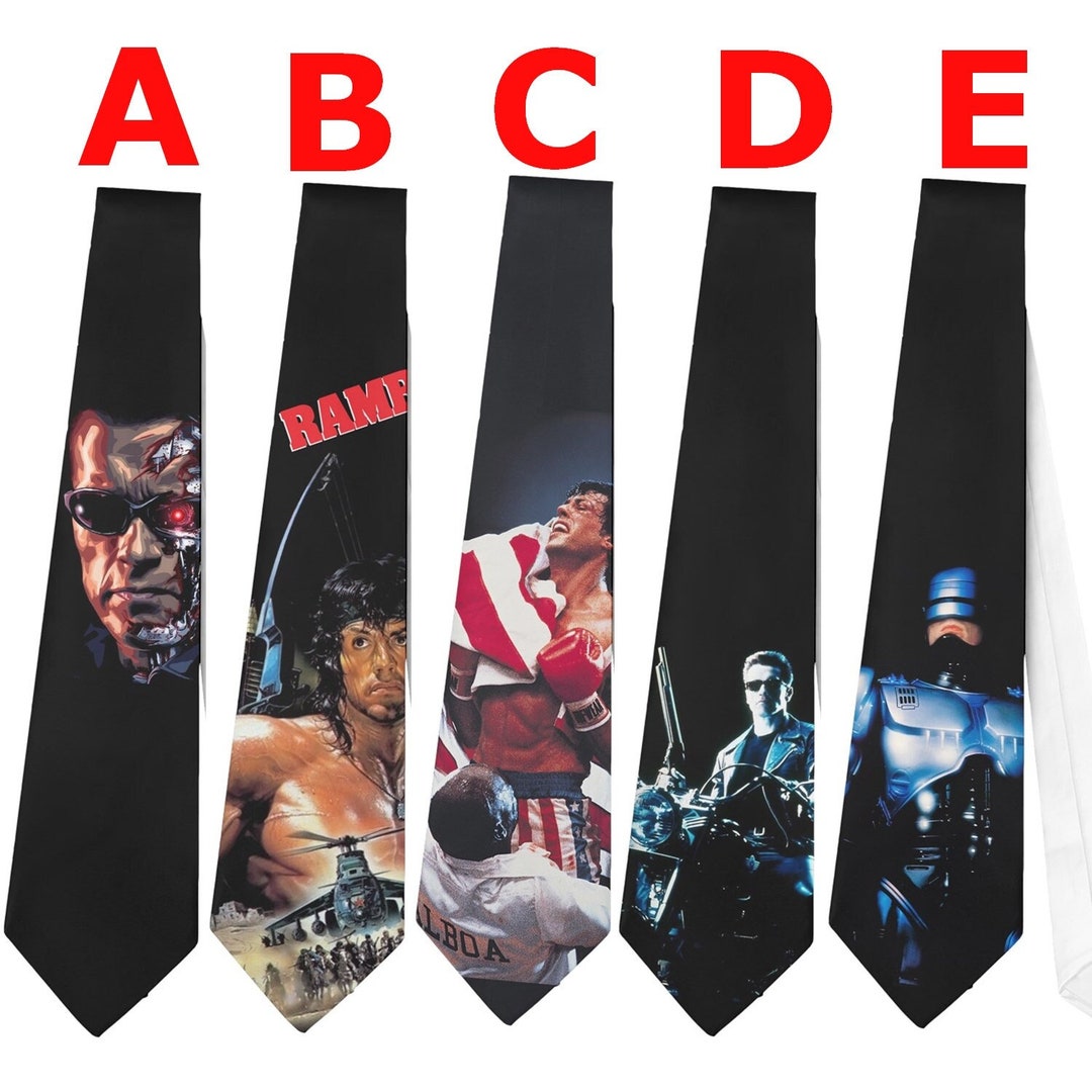 Necktie Rambo Terminator Robocop Rocky 2 Skynet Halloween 80s Action ...
