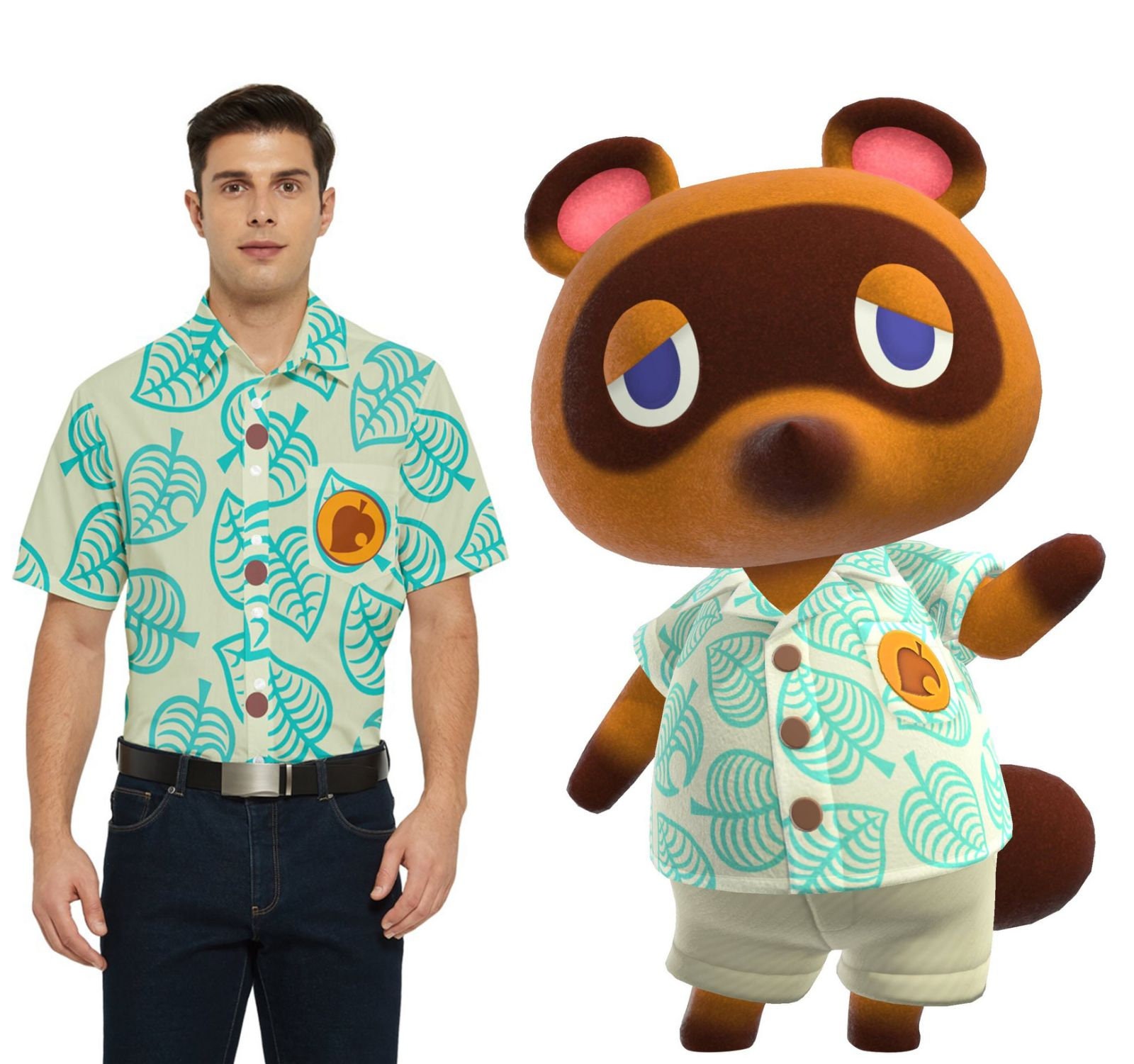 Men's Short Sleeve Pocket Shirt as Tom Nook From Crossing Animals Look ...