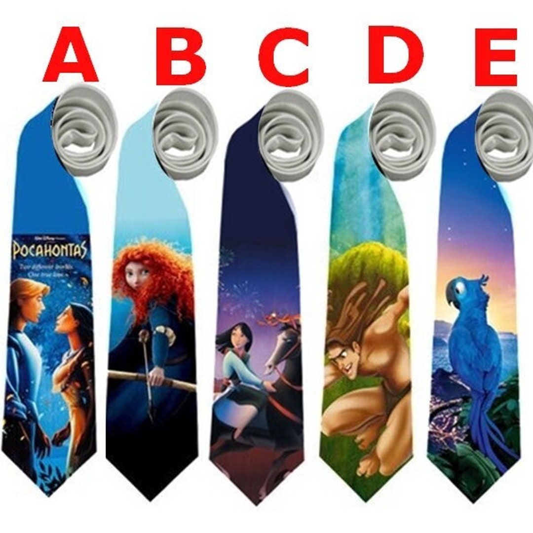 Necktie Mulan Rio Pocahontas Merida Brave Tarzan Tie Cosplay - Etsy