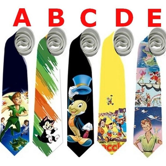 Necktie Peter Pan Wendy Jiminy Cricket Captain Hook Ariel - Etsy