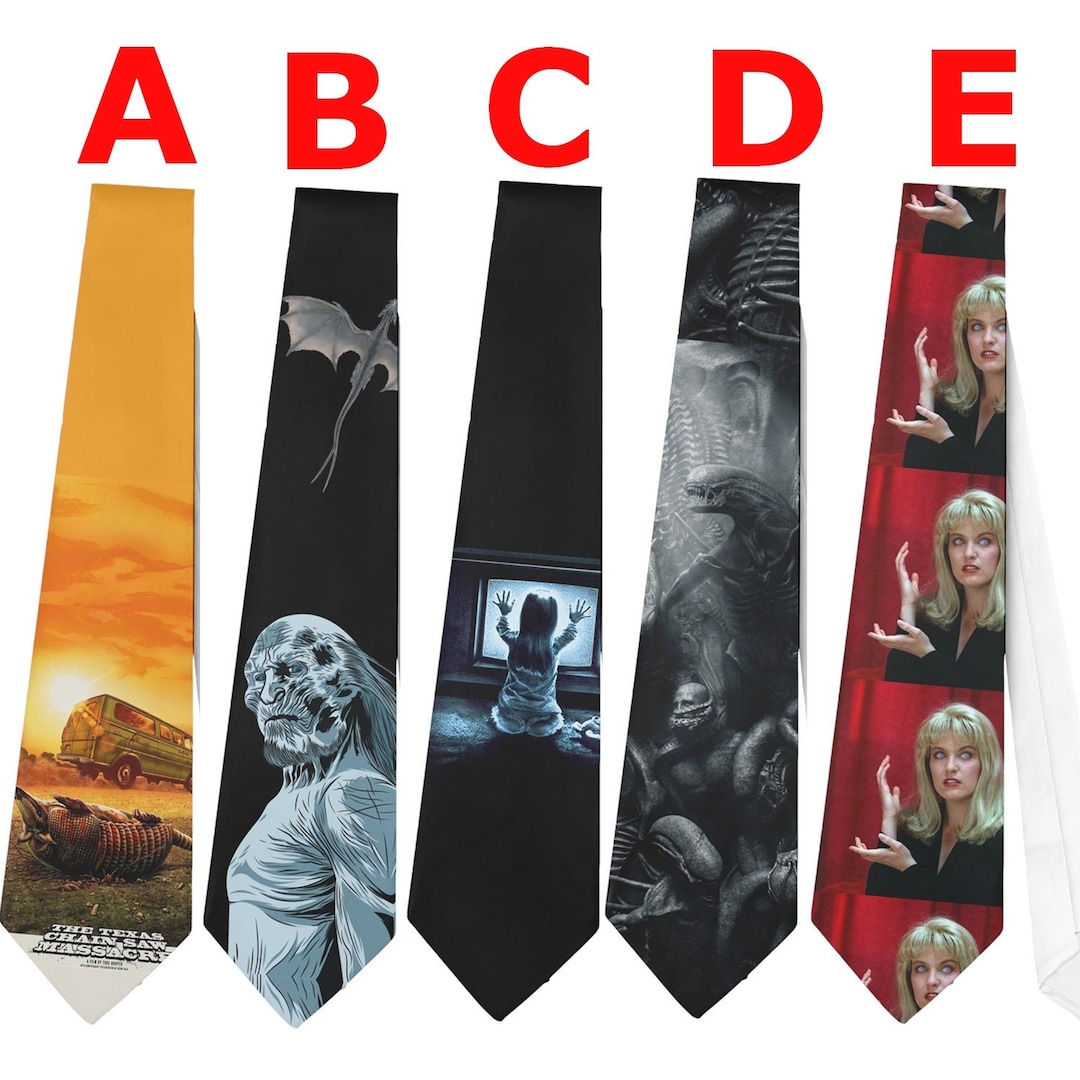 Necktie Chainsaw Alien Xenomorph White Walker Poltergeist Laura Palmer ...