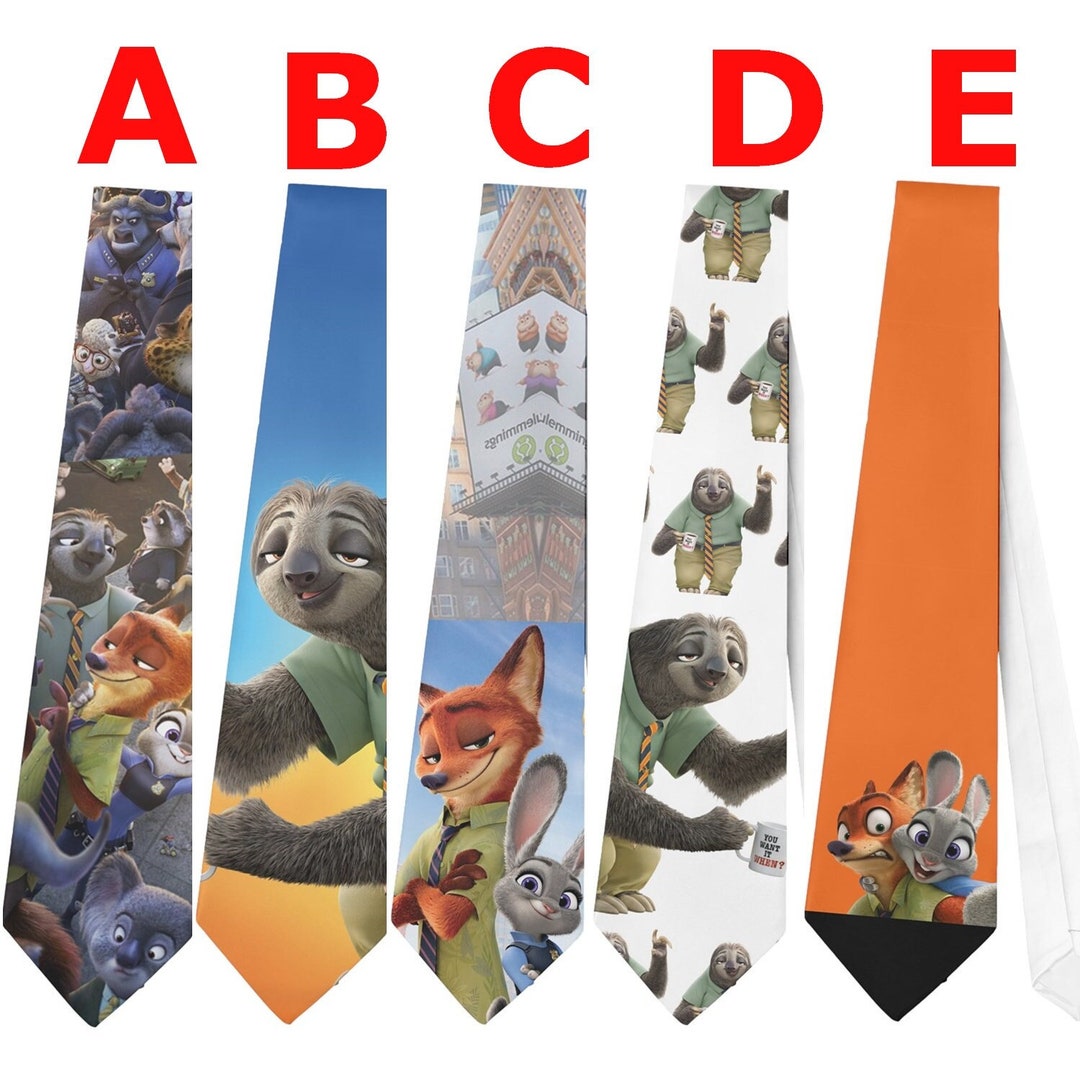 Necktie Zootopia Zootropolis Sloth Fox Nick Bunny Police Cosplay - Etsy