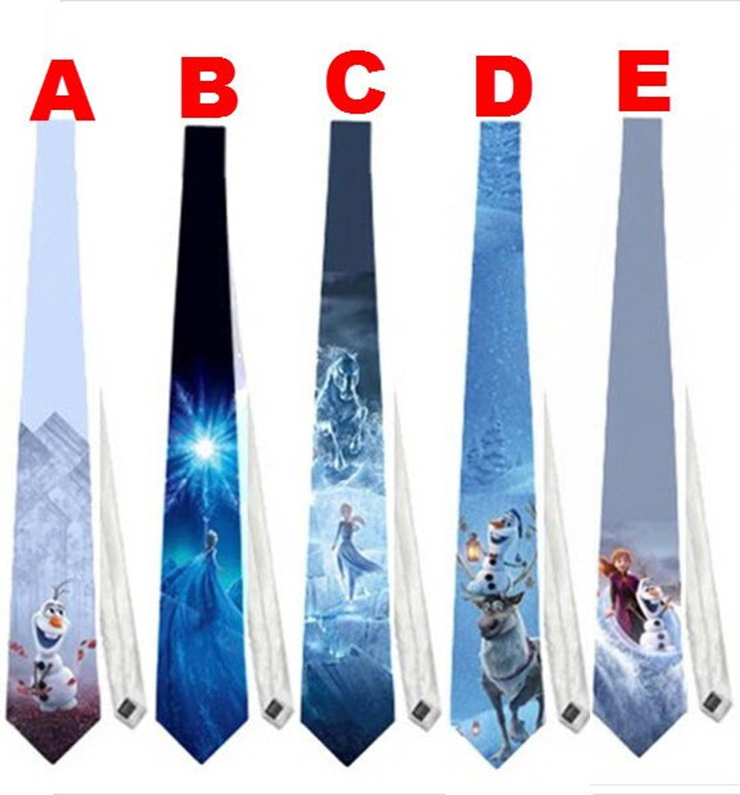 Necktie Frozen Elsa Princess Olaf Snowman Anna Sven Tie Cosplay - Etsy ...