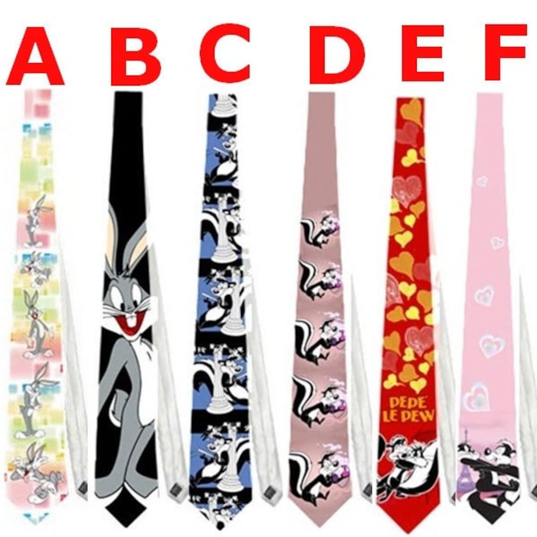 Necktie Bugs Bunny Pepe Le Pew in Love Valentines Day Hearts Cartoon ...