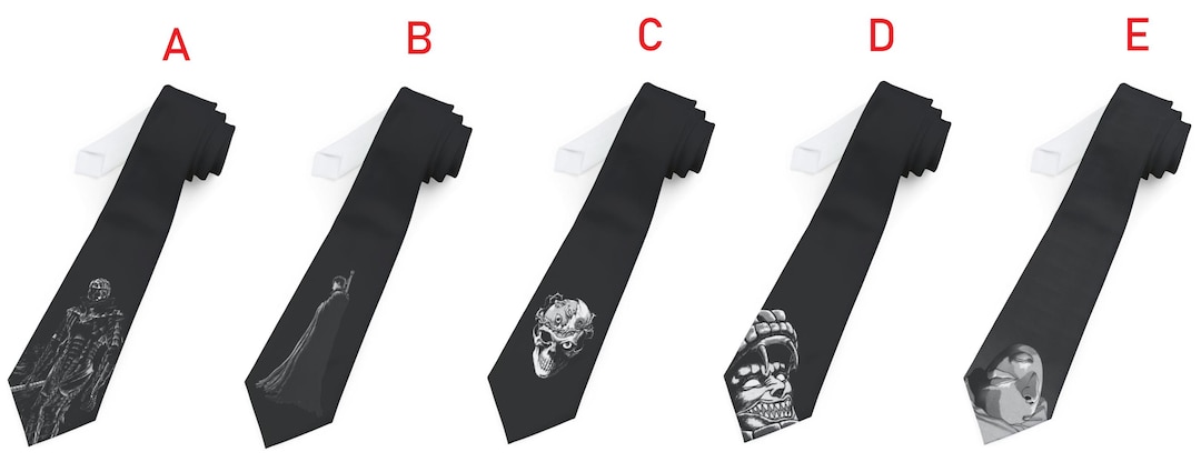 Necktie Berserk Guts Snake Baron Action Manga Otaku Black and White ...