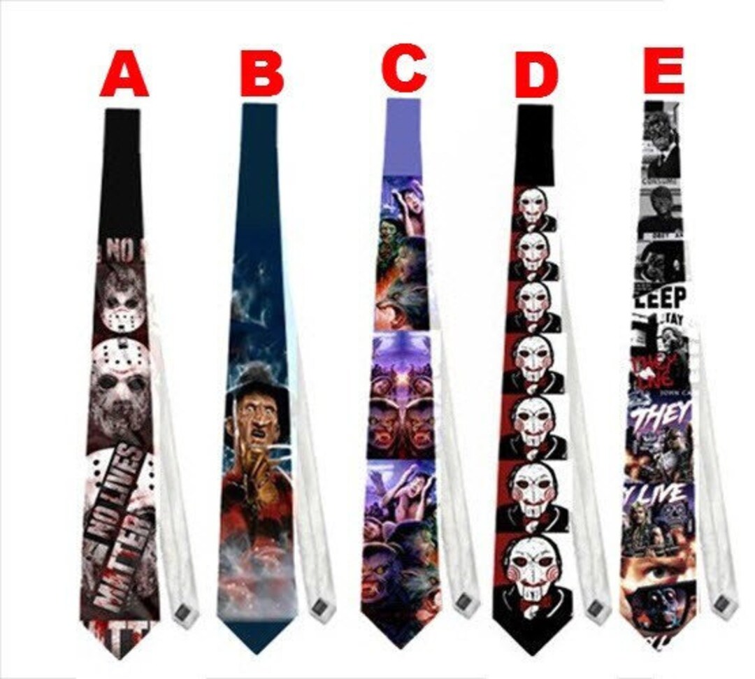 Necktie Jason Vorhees Freddy Horror Slasher Nightmare Kills Fire 80s ...