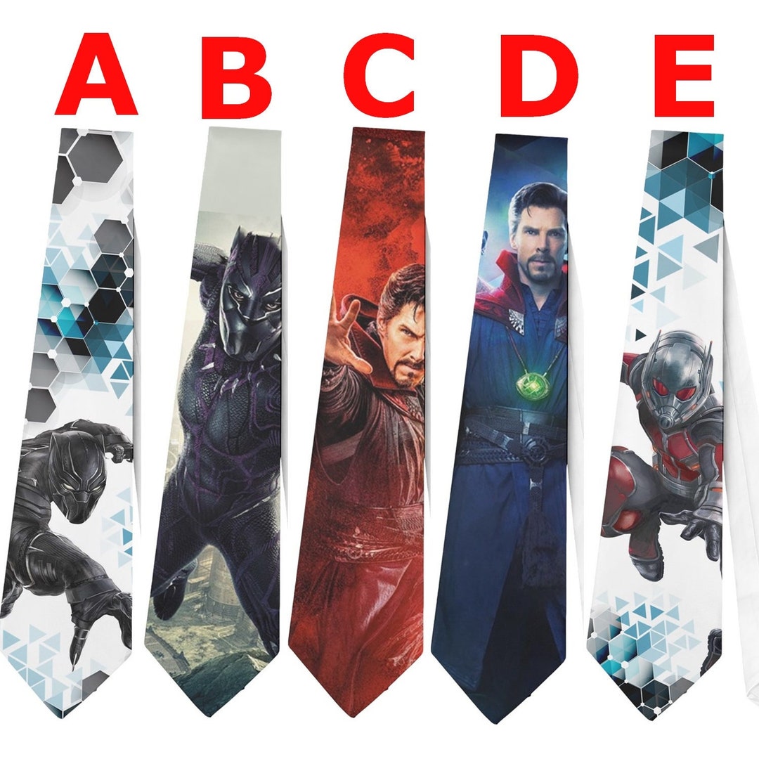 Necktie Strange Black Ant-man Panther Superhero Cosplay - Etsy