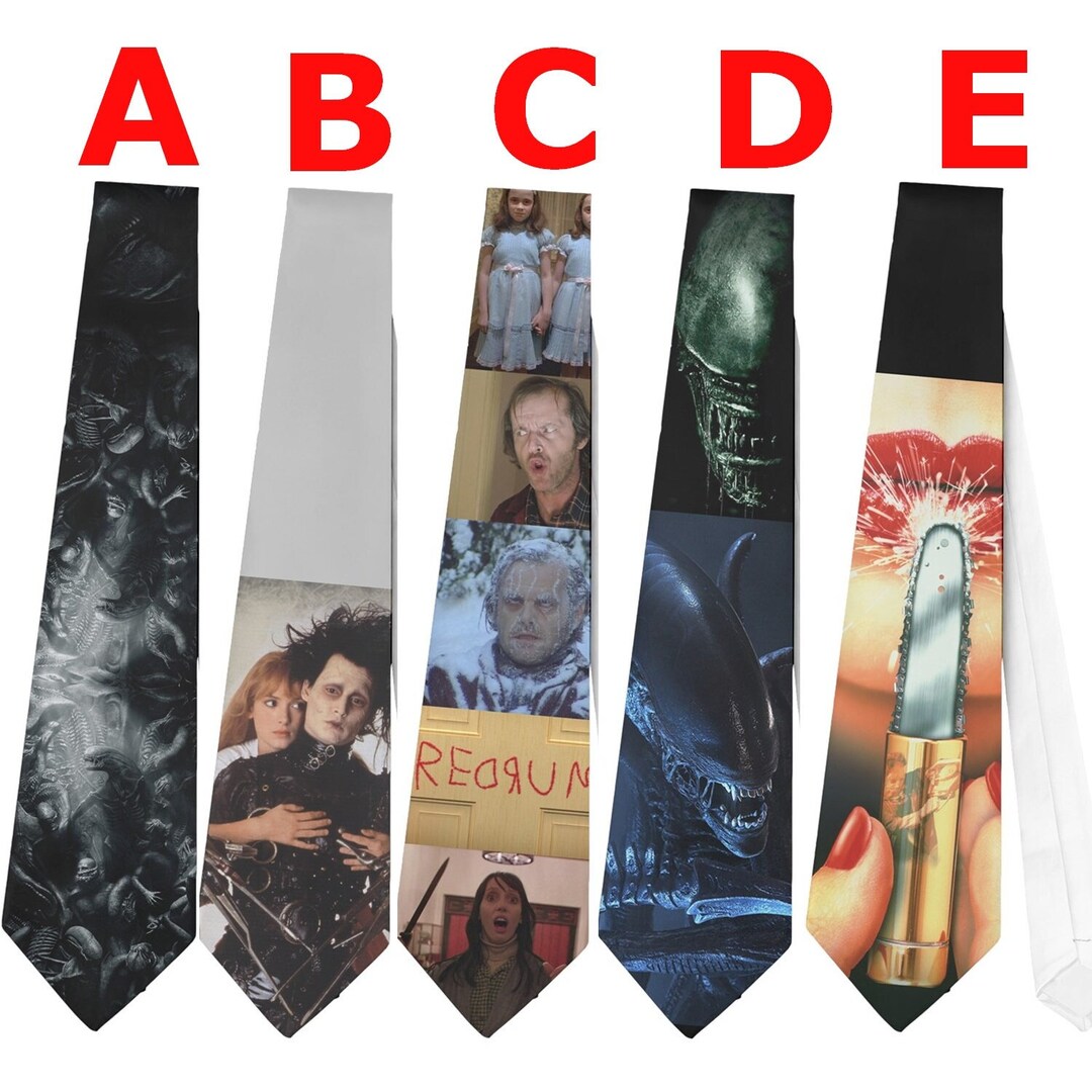 Necktie Chainsaw Alien Xenomorph Shining Redrum Edward Scissorhands ...
