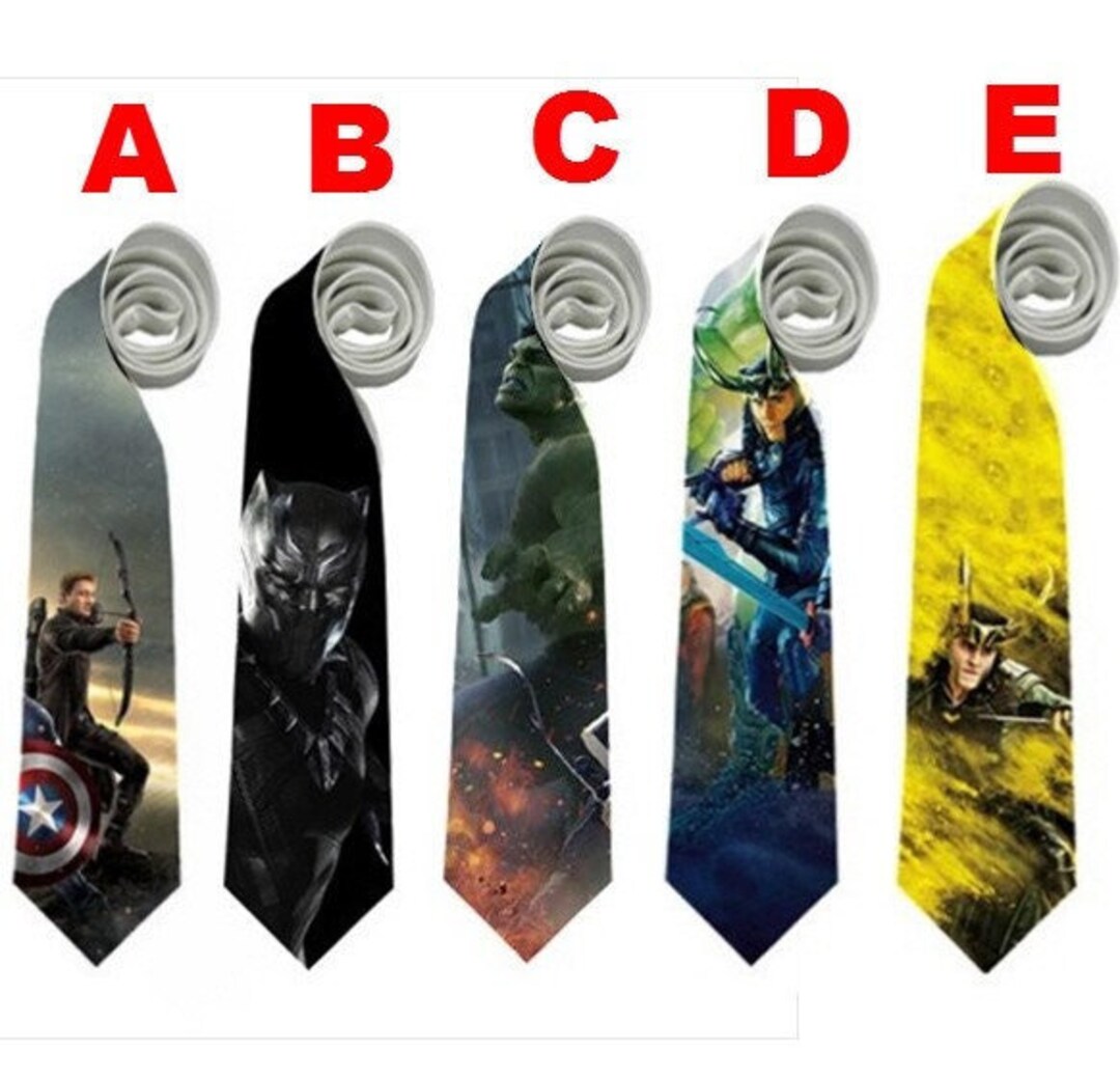 Necktie Hawkeye Blackpanther Loki Captain America Hulk Superhero ...