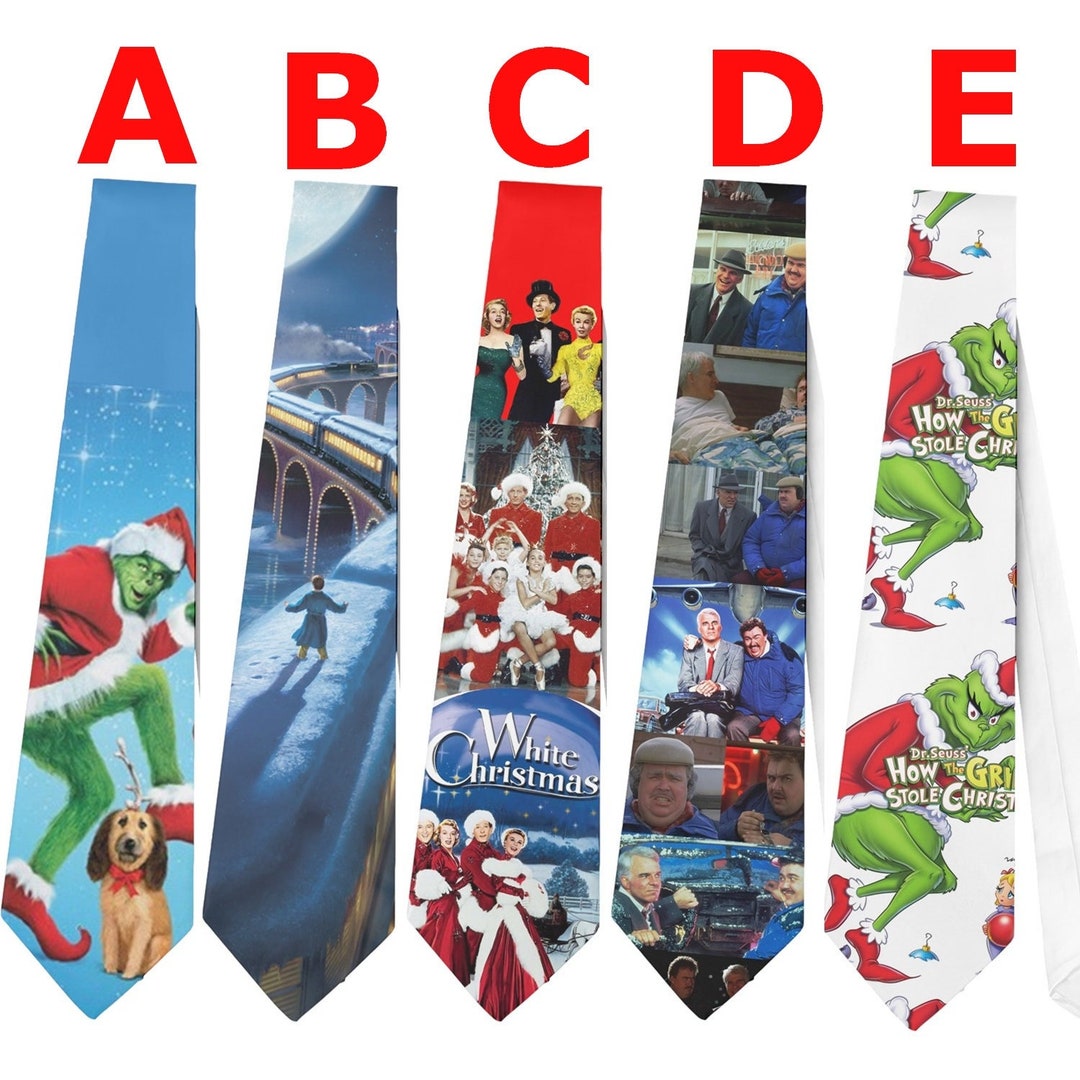 Necktie Grinch White Christmas Polar Express Plains Trains Automobiles ...