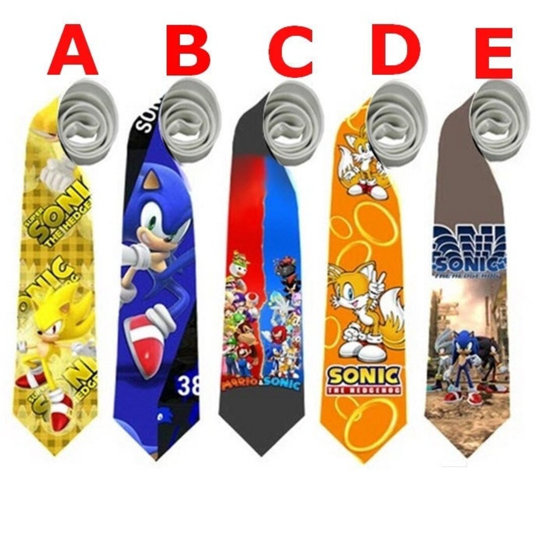 Necktie Tails Knuckles Silver Hedgehog Furry Shade Jet Japanese Tie ...
