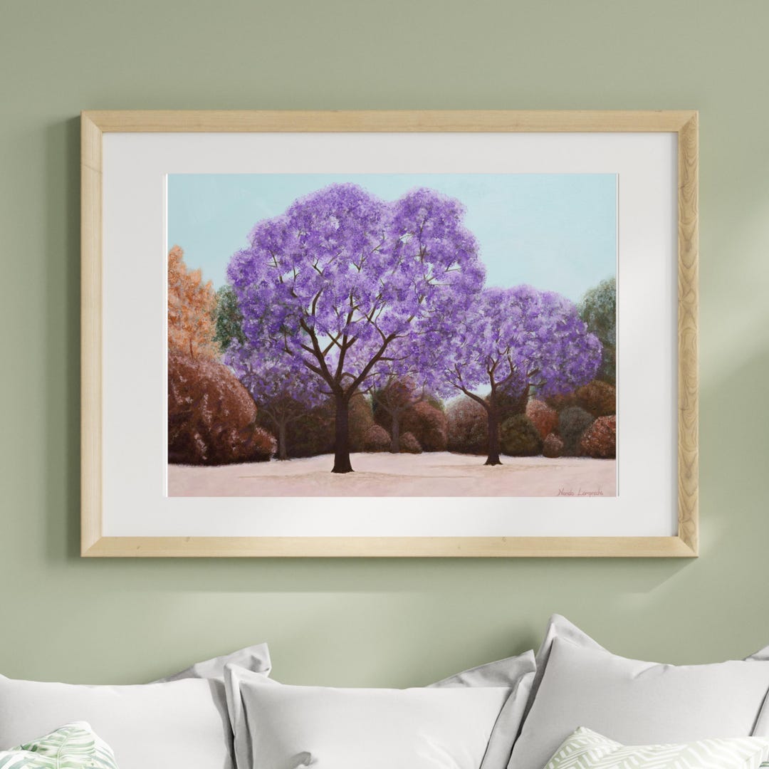 Jacaranda Trees Fine Art Poster – Eco-friendly Art Print With Vibrant ...