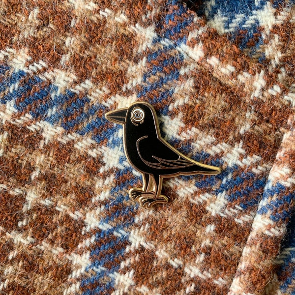 Raven Enamel Pin - Etsy