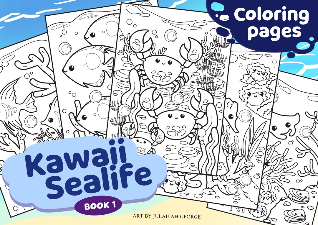 Kawaii Coloring Pages | 15 Pages | for Kids and Adults | Digital ...