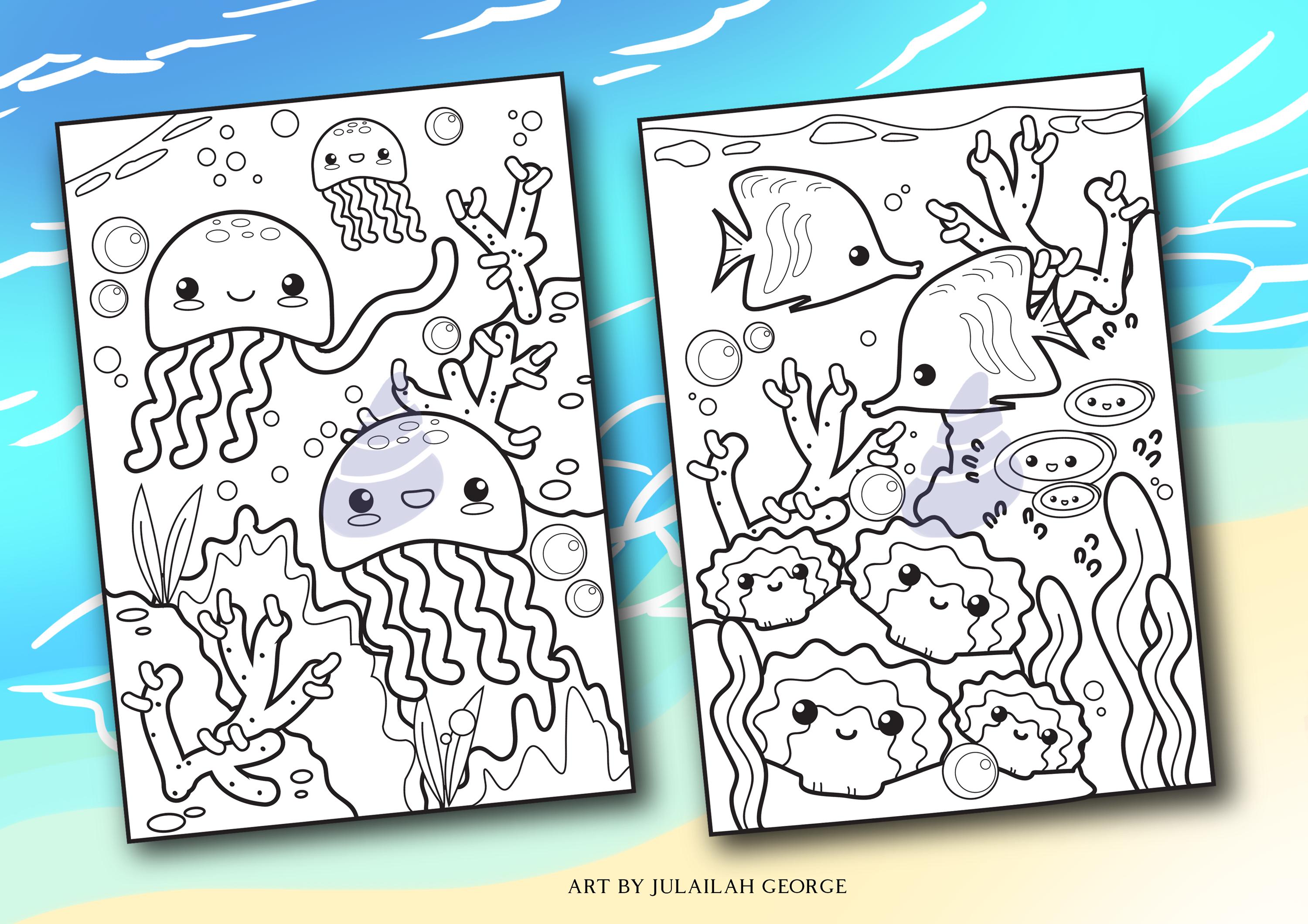 Kawaii Coloring Pages | 15 Pages | for Kids and Adults | Digital ...