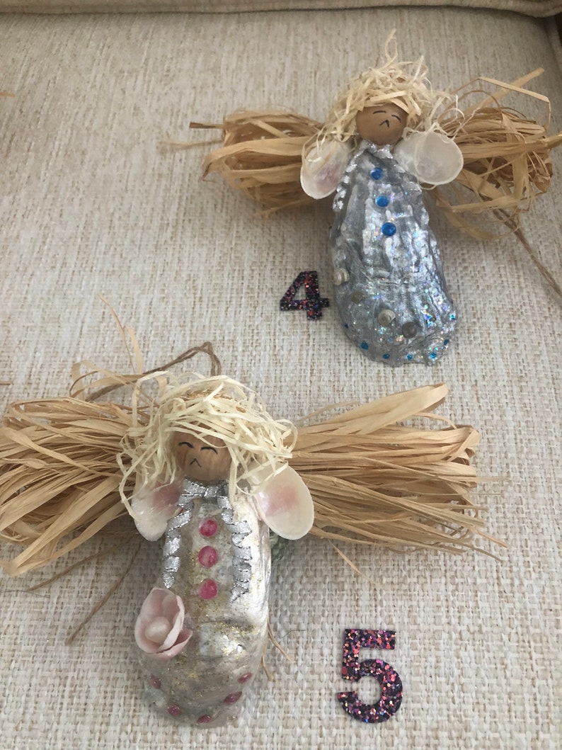 Large Oyster Shell Angels 5"-6" Beautifully Hand Designed for You ...