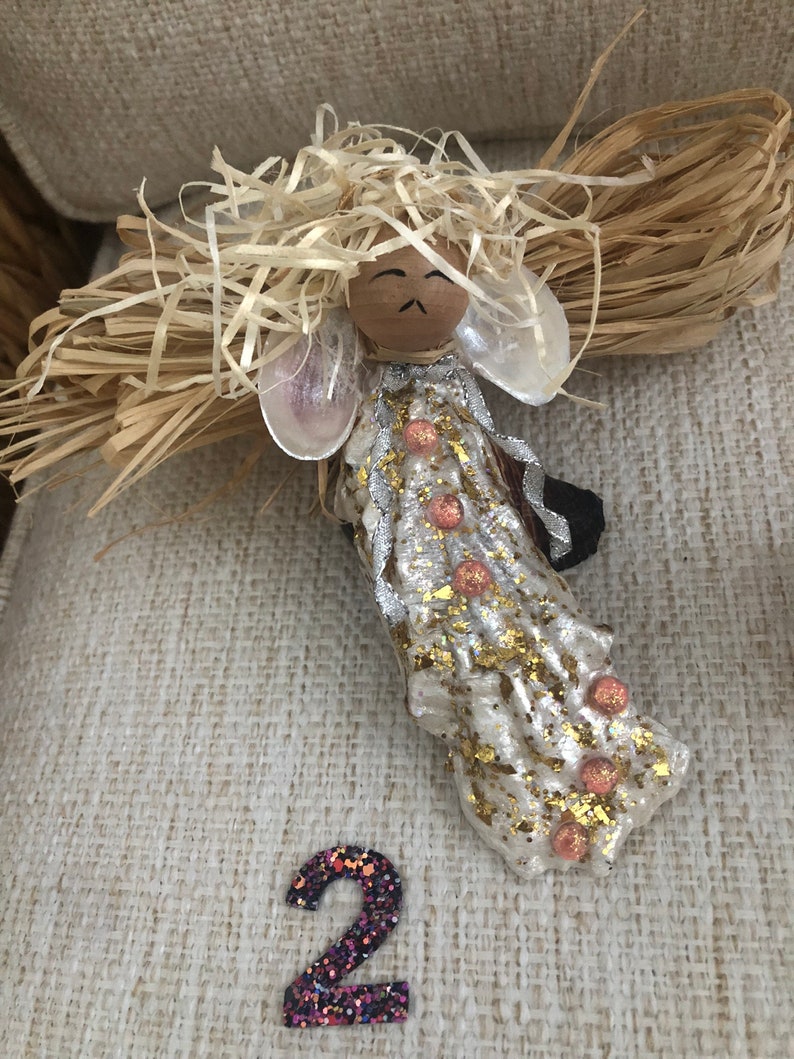 Large Oyster Shell Angels 5"-6" Beautifully Hand Designed for You ...