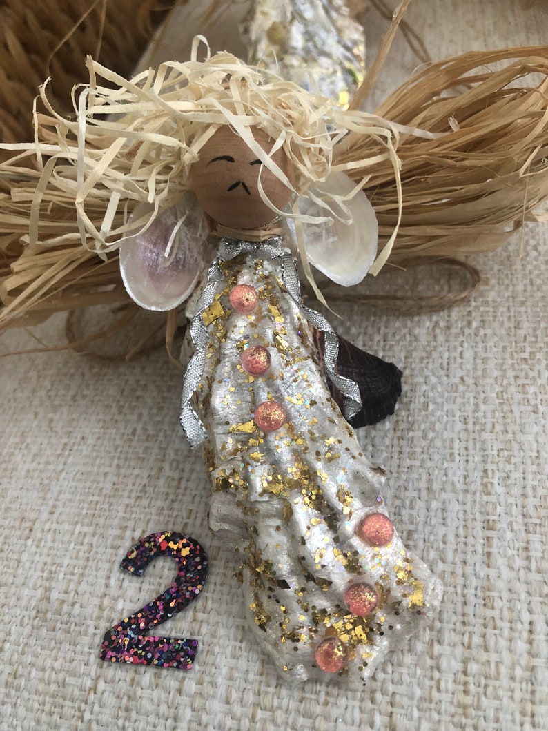 Large Oyster Shell Angels 5"-6" Beautifully Hand Designed for You ...