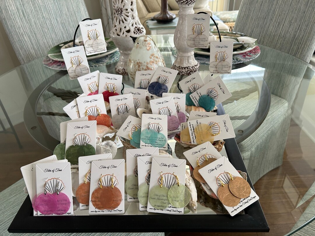 Capiz Shell Earrings, Ocean Jewelry, Natural Sea Shell Earrings, Capiz ...