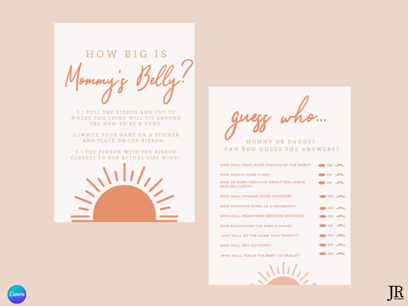 Baby Shower Game Digital Download Canva Templates You Are My - Etsy