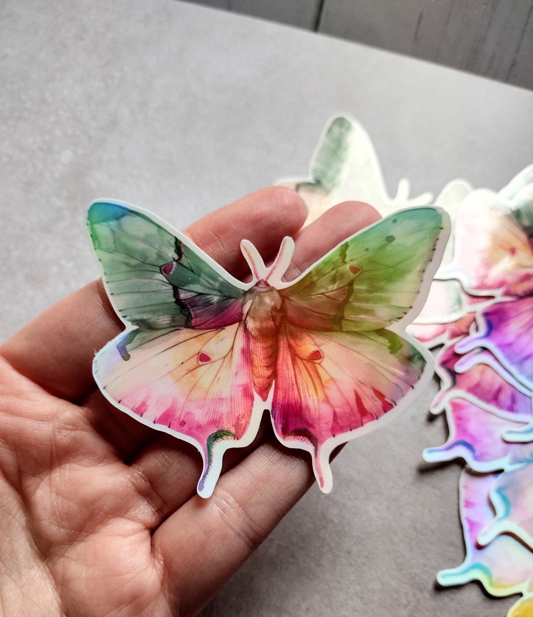Holographic Moth Sticker Lunar Bug Decal for Laptops, Kindles, and ...