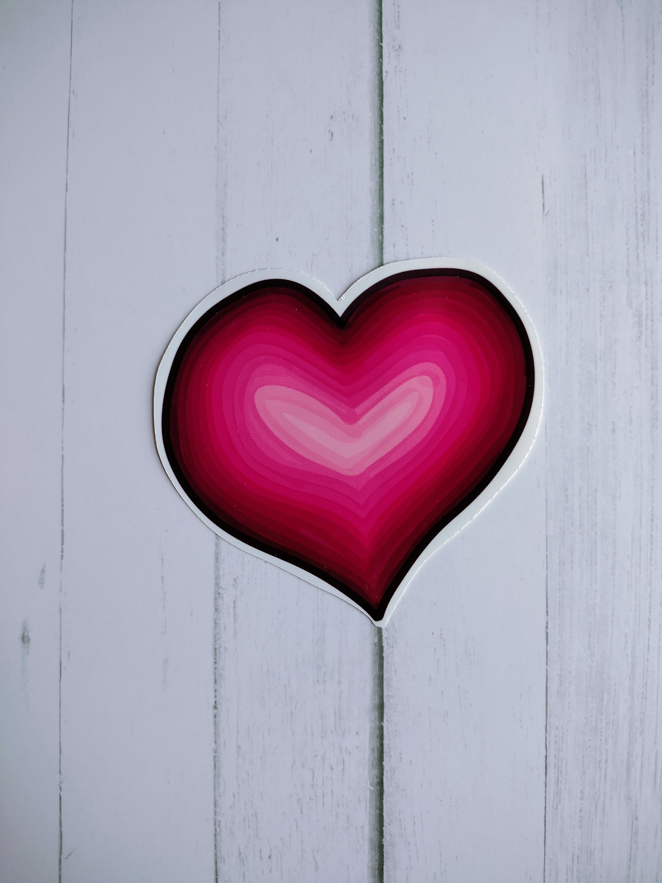 Pink Heart Sticker Ombre Die Cut Decal Unique Stationery - Etsy