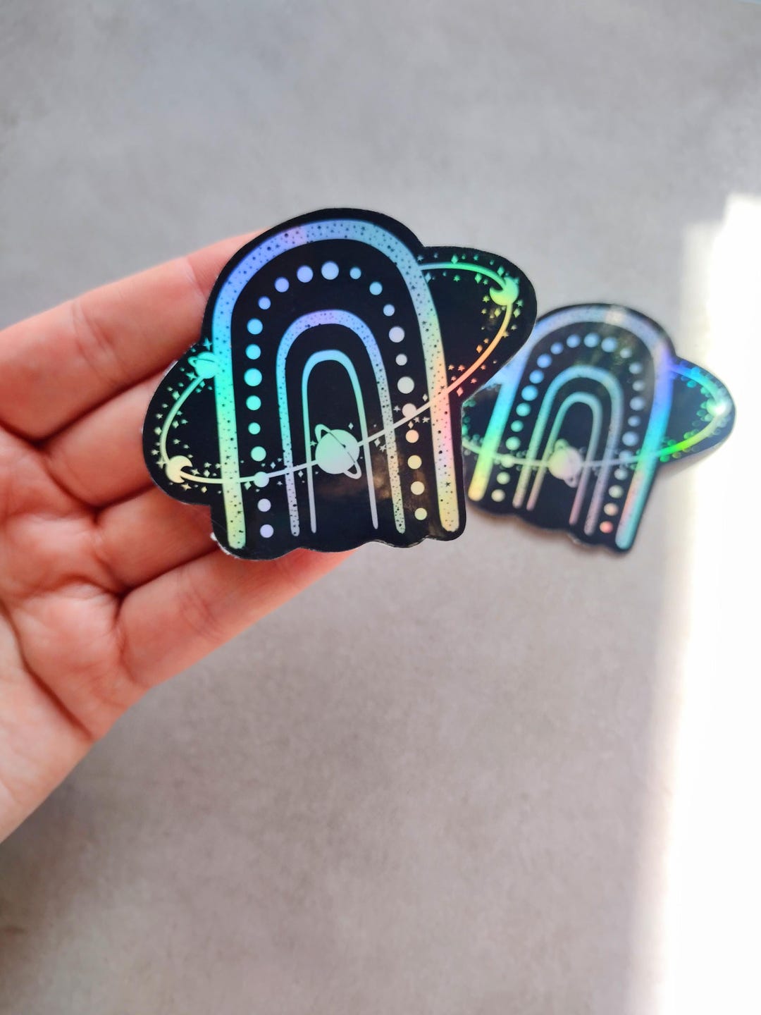 Holographic Rainbow Planet Sticker: Celestial Laptop Decal - Etsy