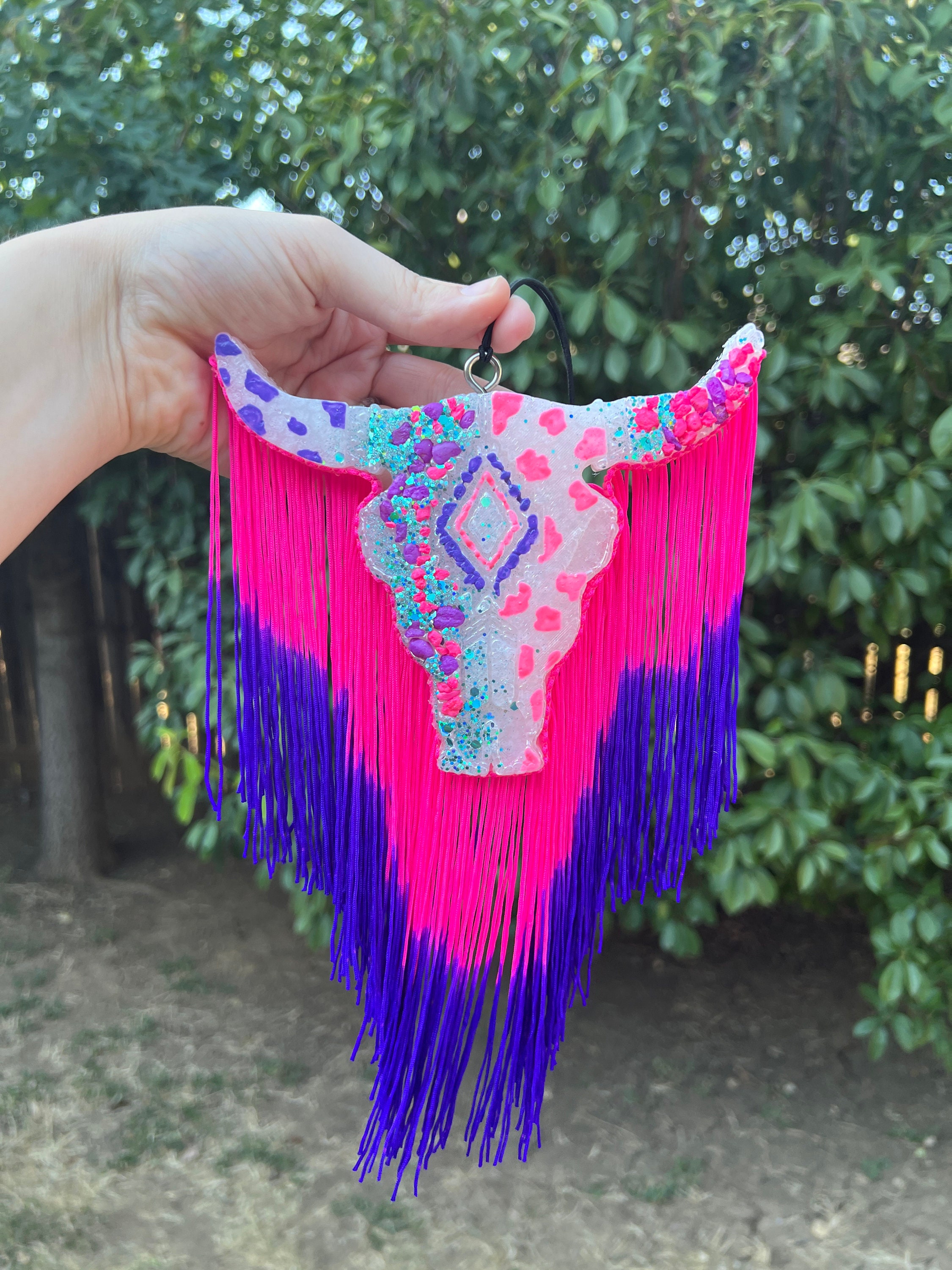 Pink & Purple Bull Skull Freshie - Etsy