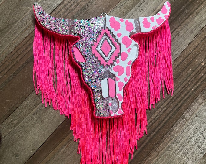 Pink Cow Print Bull Skull Freshie - Etsy