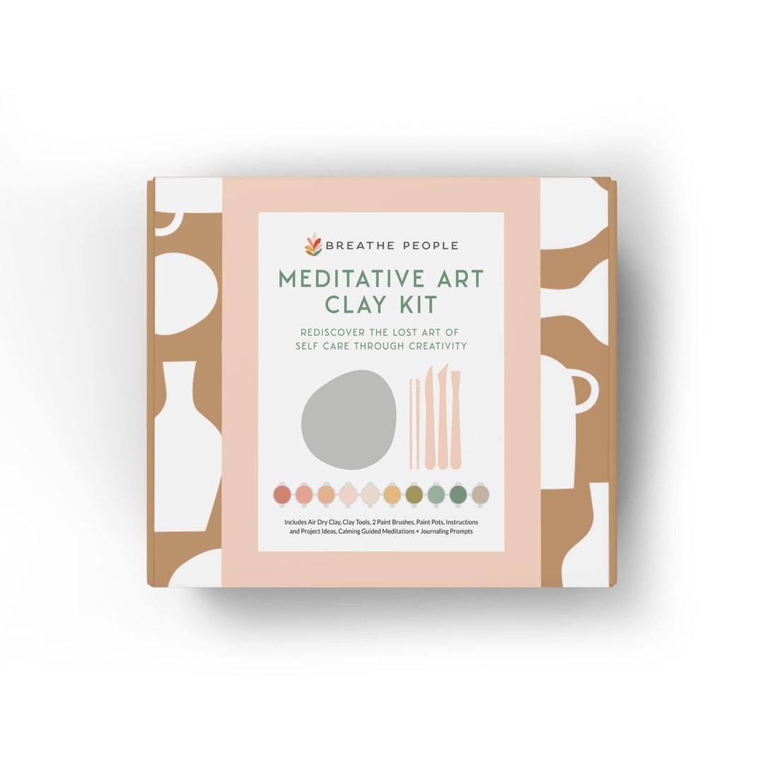 Deluxe Meditative Art Air Dry Clay Kit + Meditations and Journaling ...