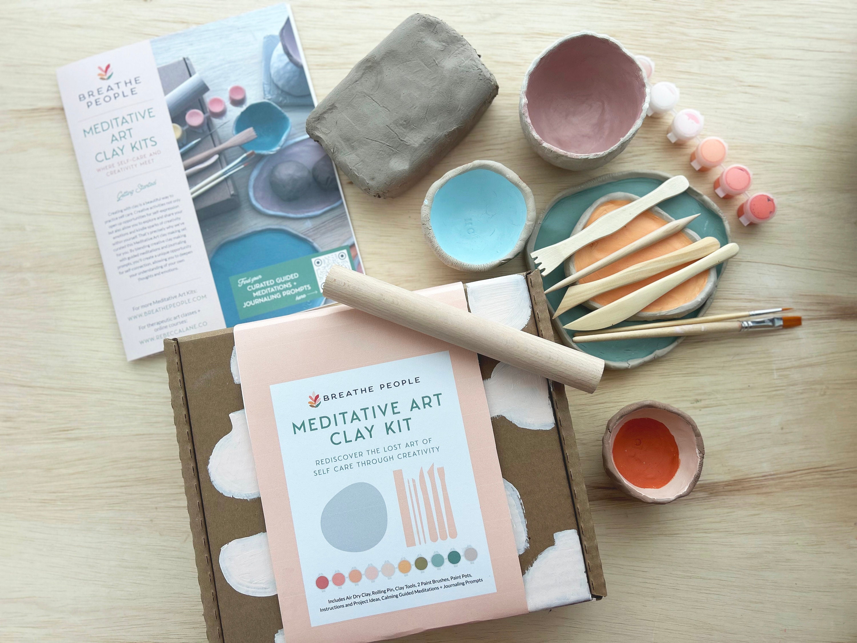 Deluxe Meditative Art Air Dry Clay Kit + Meditations and Journaling ...