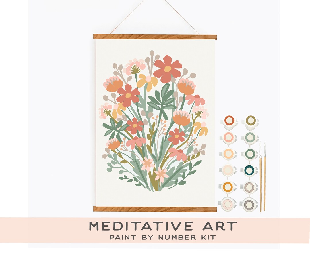 Adult Paint by Number Kit – Self Care Gift, Art Therapy DIY Craft Kit ...