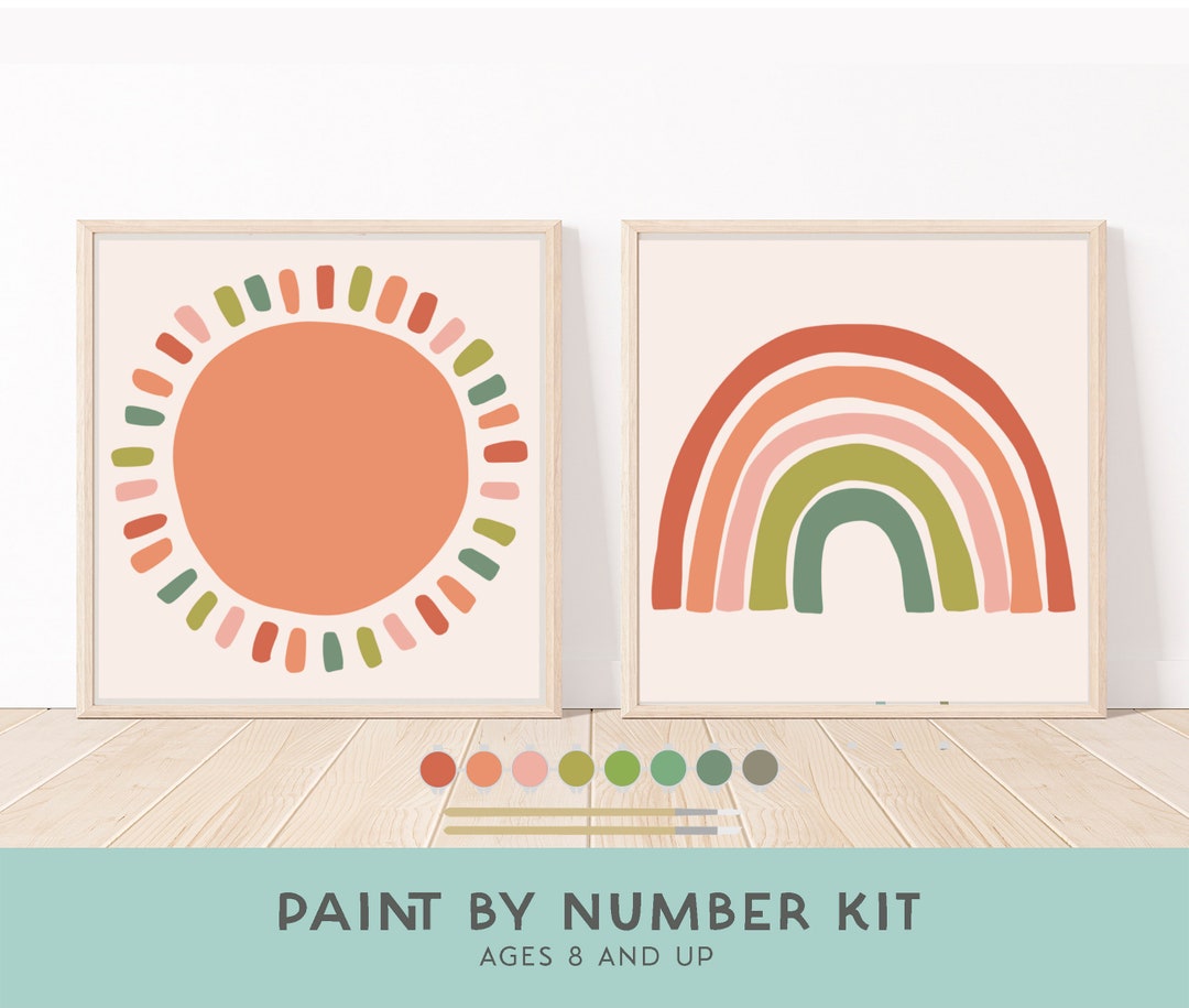 Sun & Rainbow Paint by Numbers Kit – Fun DIY Painting Kit for Kids 8 ...
