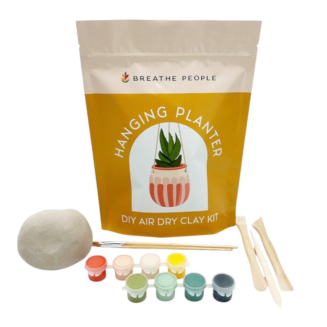 DIY Air Dry Clay Hanging Planter Kit – Handmade Pottery Craft Kit ...