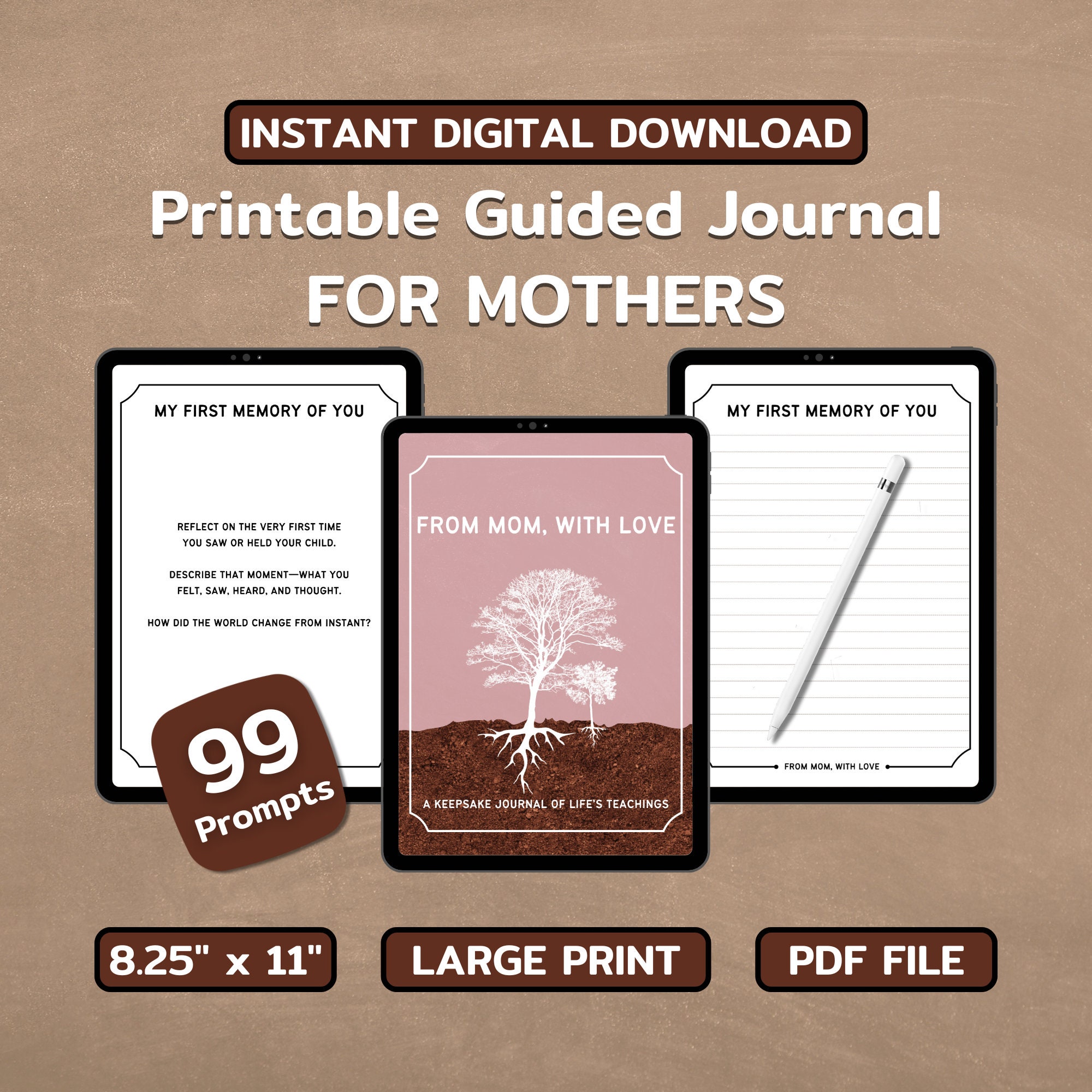 From Mom, With Love: A Printable Keepsake Journal of Life's Teachings ...