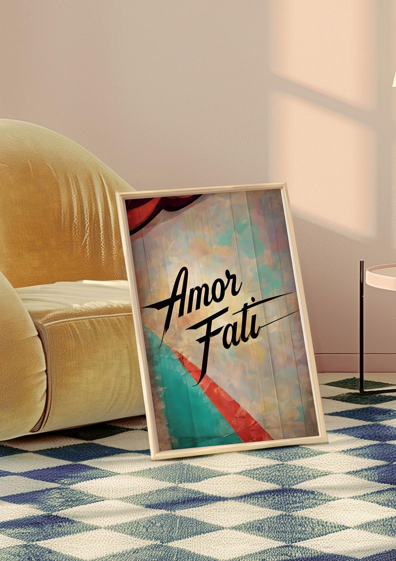 Retro Amor Fati Print – Vintage Style Stoic Quote (digital Download) - Etsy