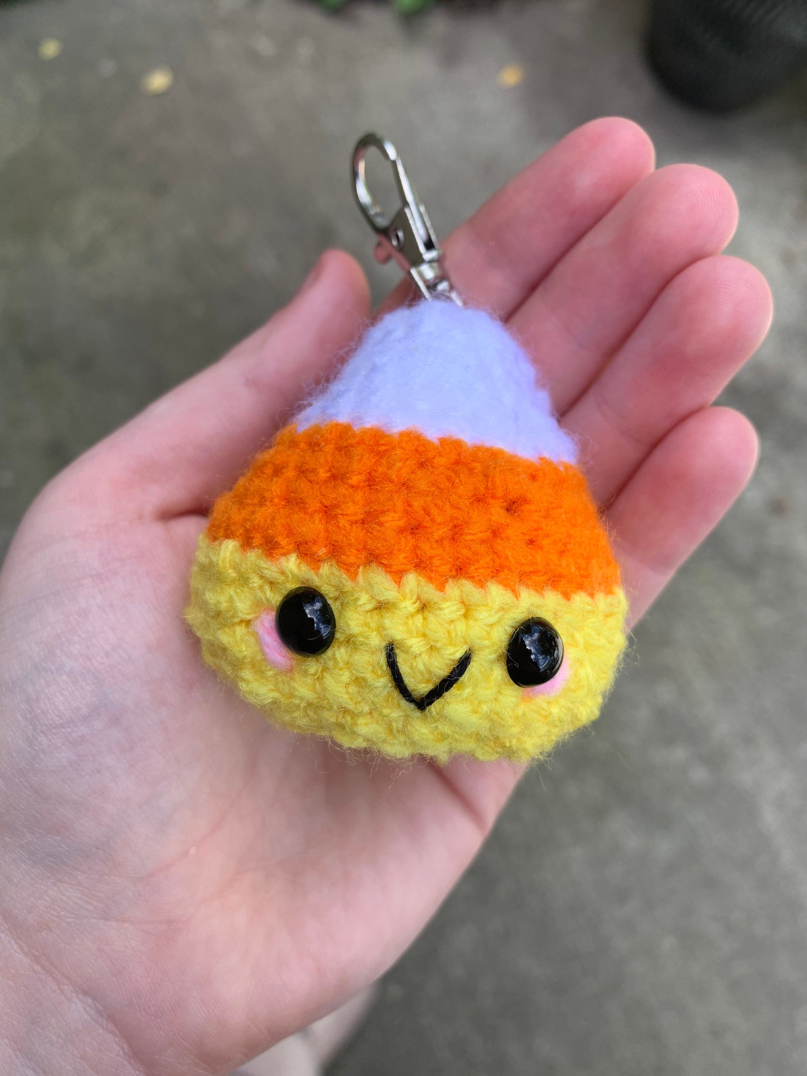 Halloween Crochet Candy Corn Plush Keychain - Etsy