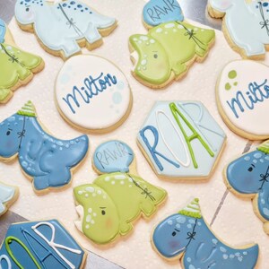 1 Dozen Colorful Dinosaur Cookies - Etsy