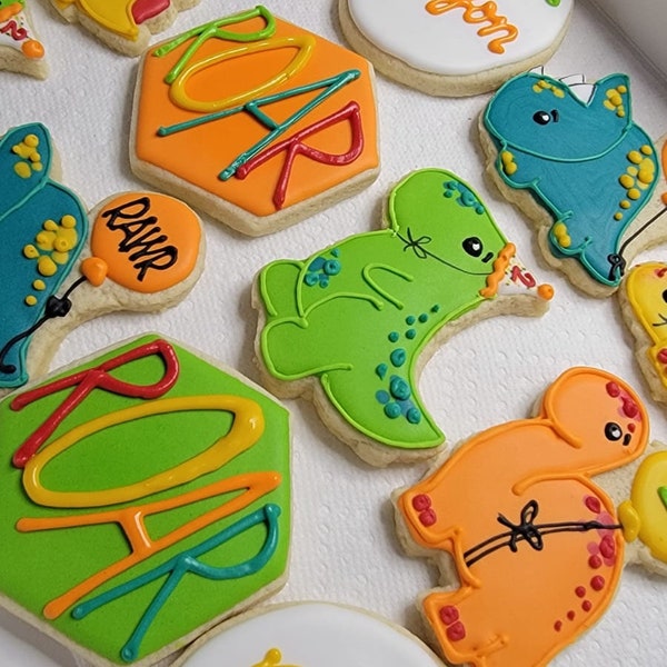 Dinosaur Cookies - Etsy