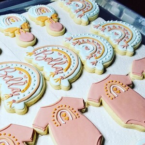1 Dozen Rainbow Boho Babyshower Cookies - Etsy